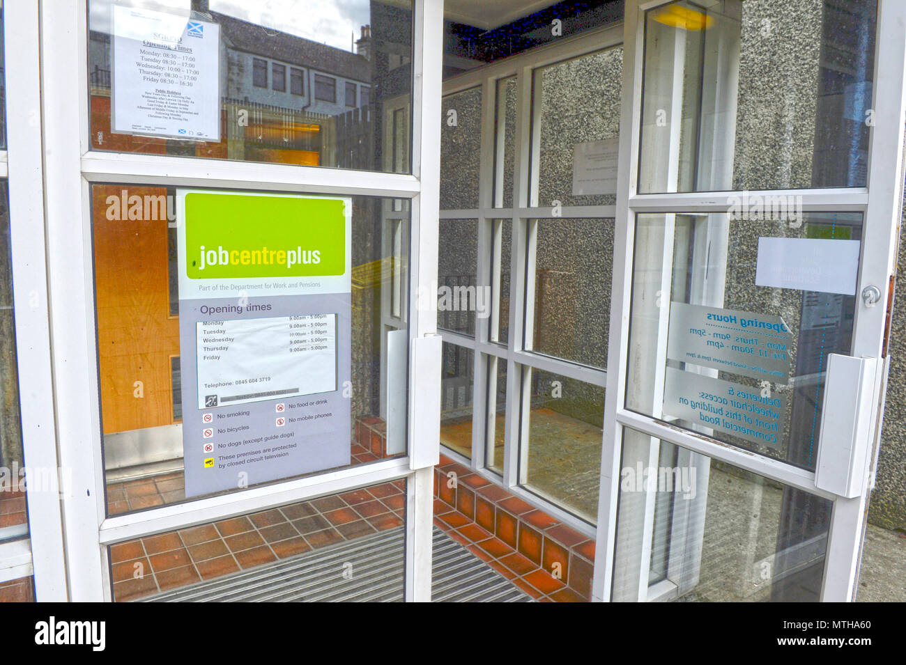Job Centre Plus signage and entrance located in the Shetland Isles ...
