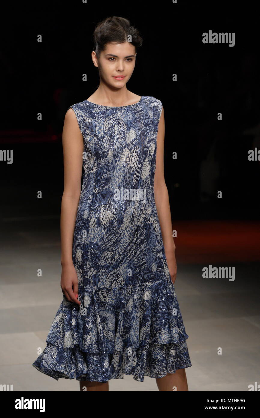 UK Fashion - Model on the runway during the Caroline Charles Spring ...