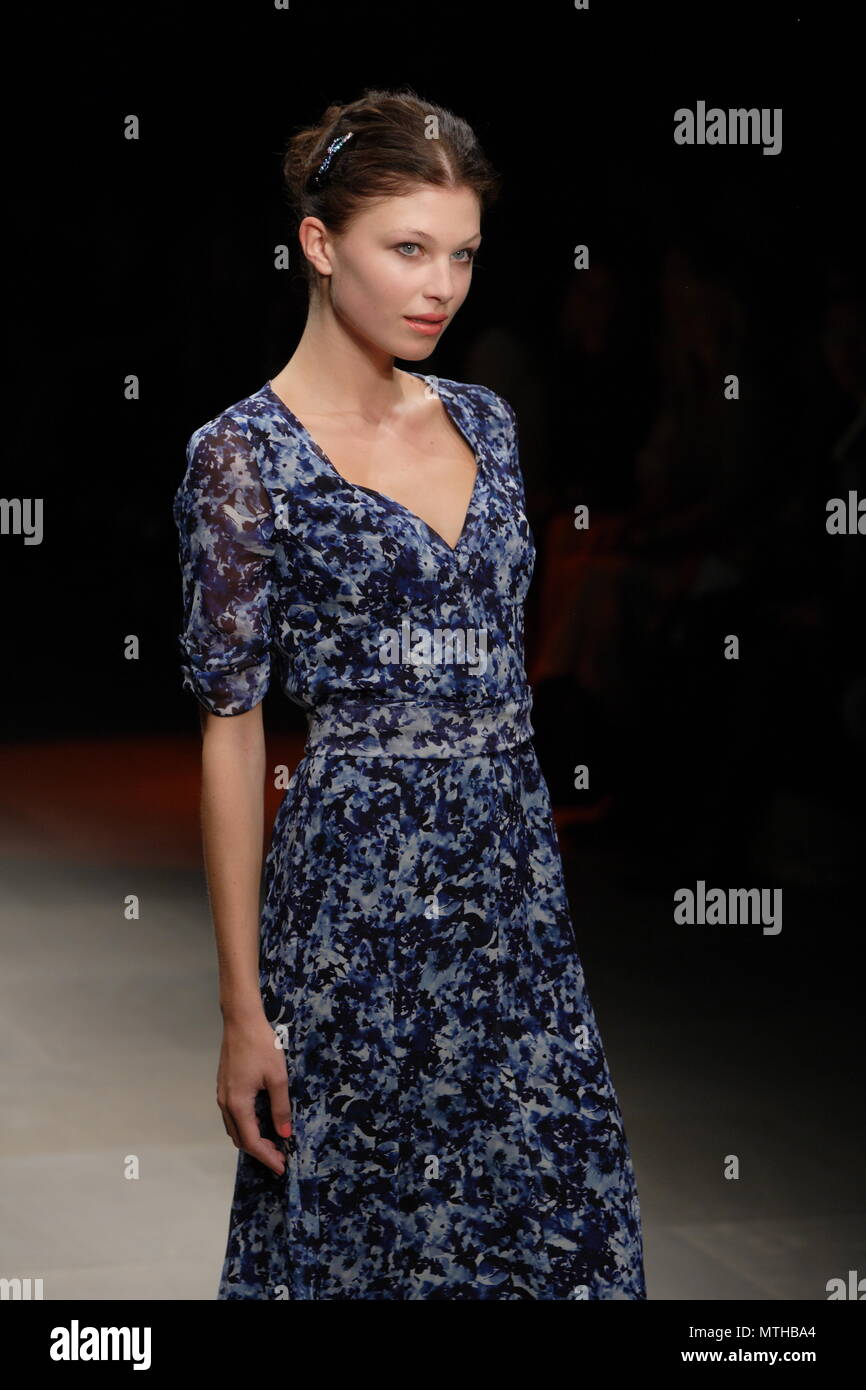 UK Fashion - Model on the runway during the Caroline Charles Spring ...