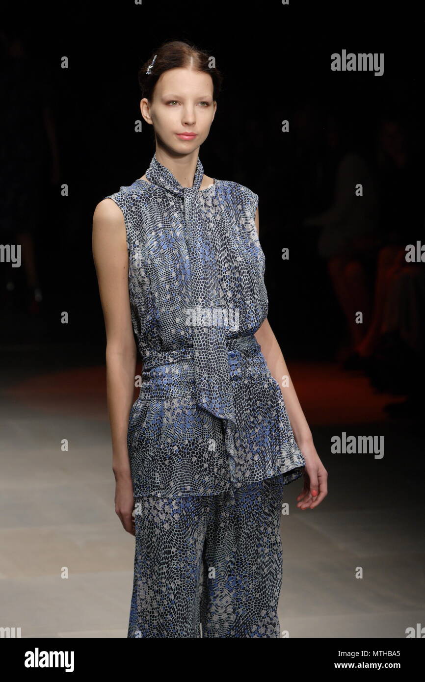 UK Fashion - Model on the runway during the Caroline Charles Spring ...