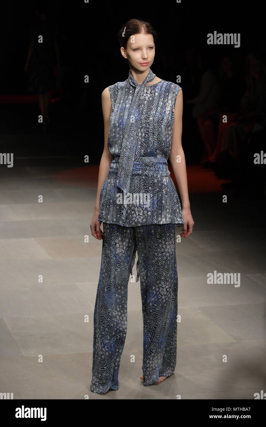 UK Fashion - Model on the runway during the Caroline Charles Spring ...