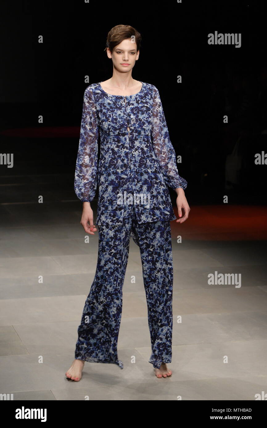 UK Fashion - Model on the runway during the Caroline Charles Spring ...