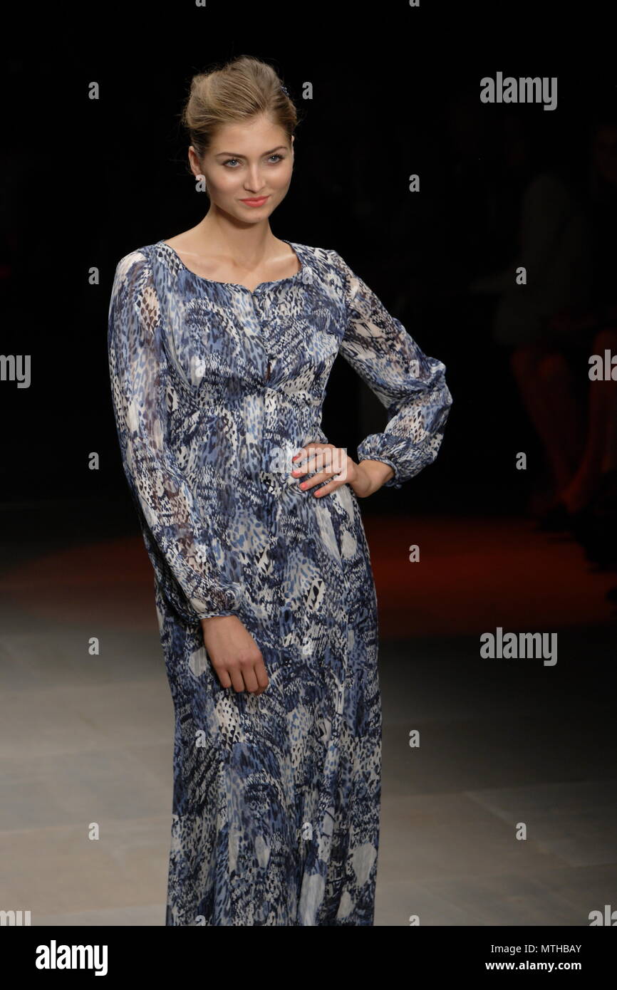 UK Fashion - Model on the runway during the Caroline Charles Spring ...