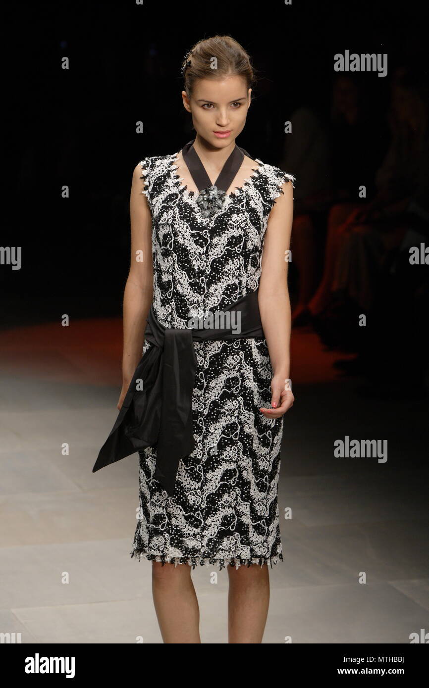 UK Fashion - Model on the runway during the Caroline Charles Spring ...