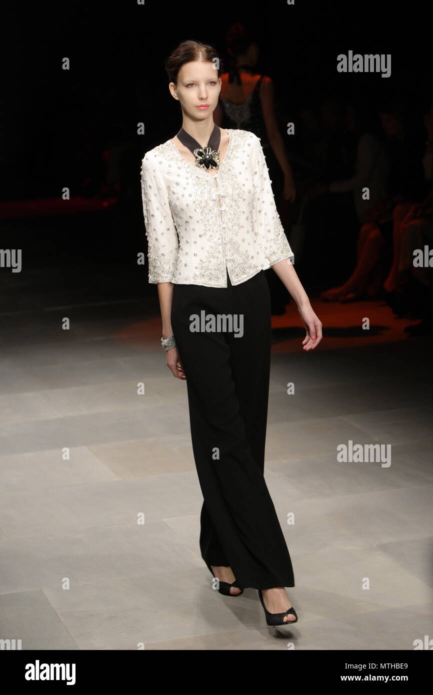 UK Fashion - Model on the runway during the Caroline Charles Spring ...