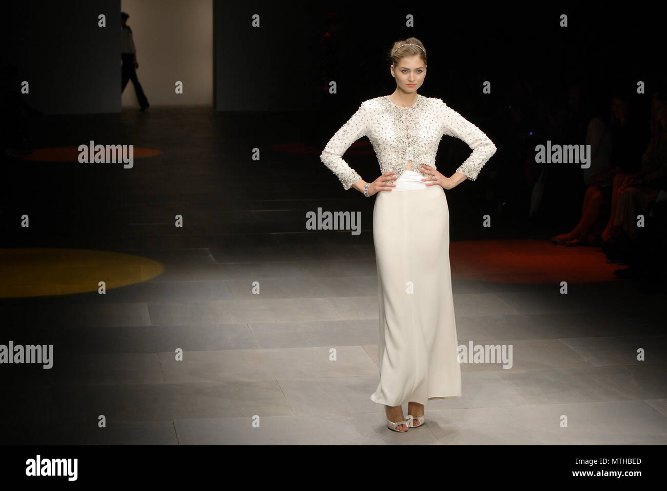 UK Fashion - Model on the runway during the Caroline Charles Spring ...