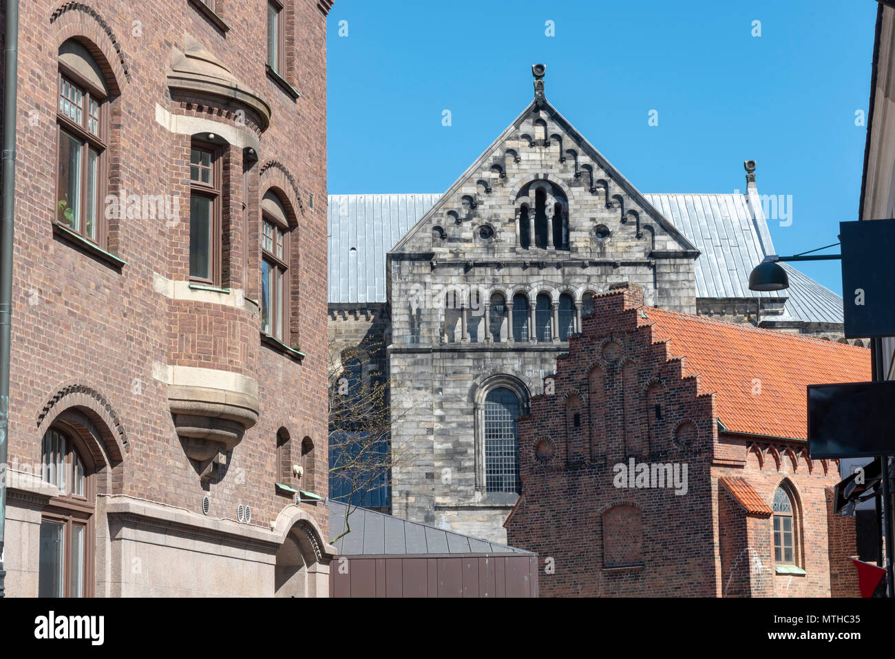 Old buildings and cathedral in Lund Sweden Stock Photo - Alamy