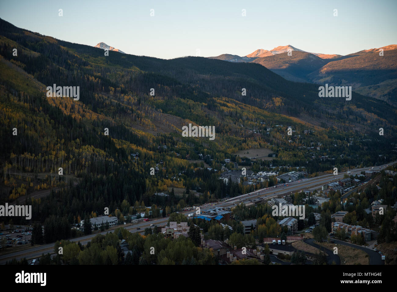 Sunrise over Vail Valley, Colorado during early Autumn Stock Photo - Alamy