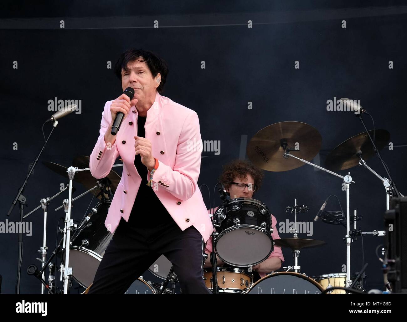 Russell Mael, lead vocalist with Sparks performing at Common People ...