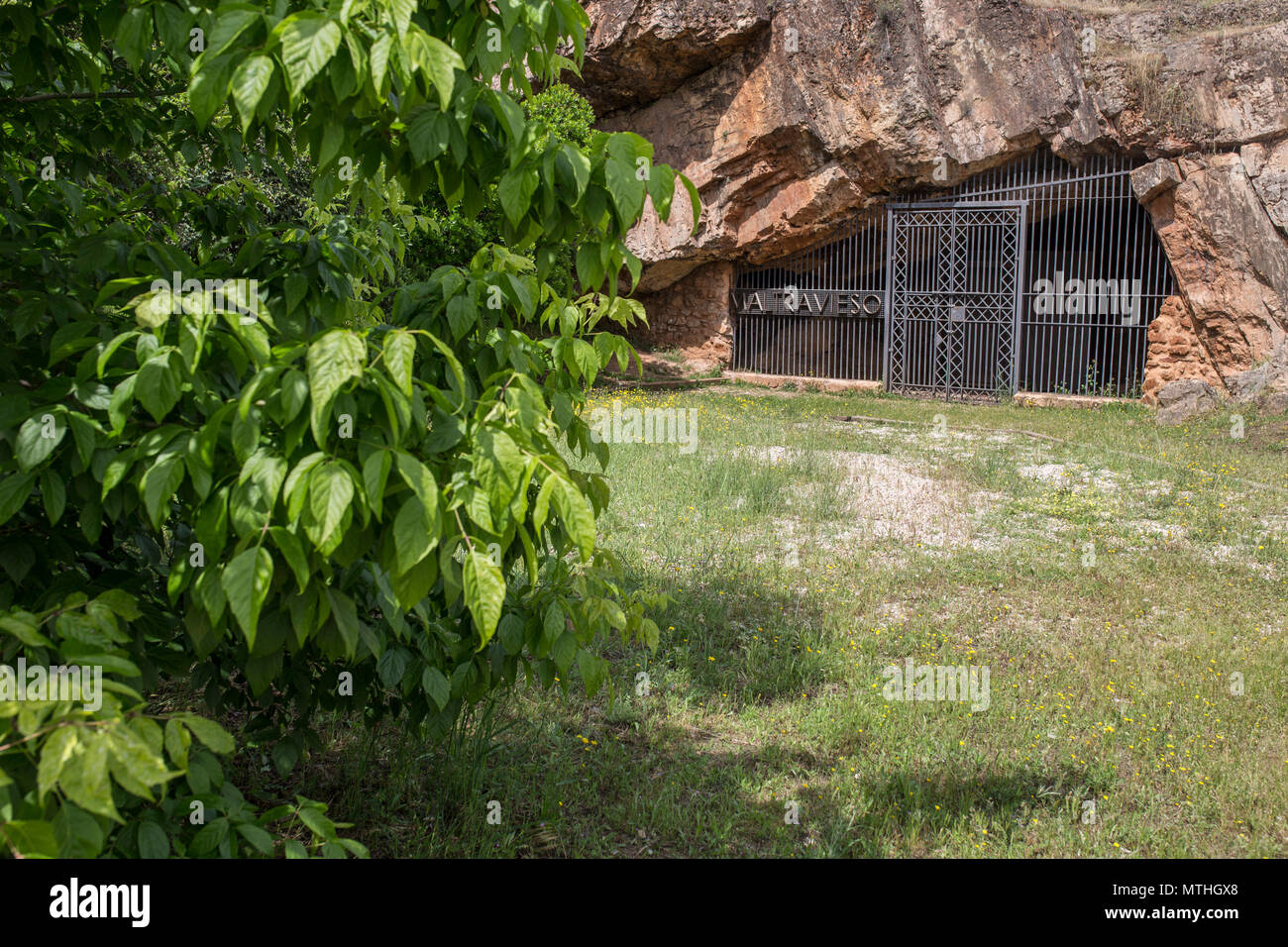 Maltravieso Cave entrance at Caceres City. Famous location with ...