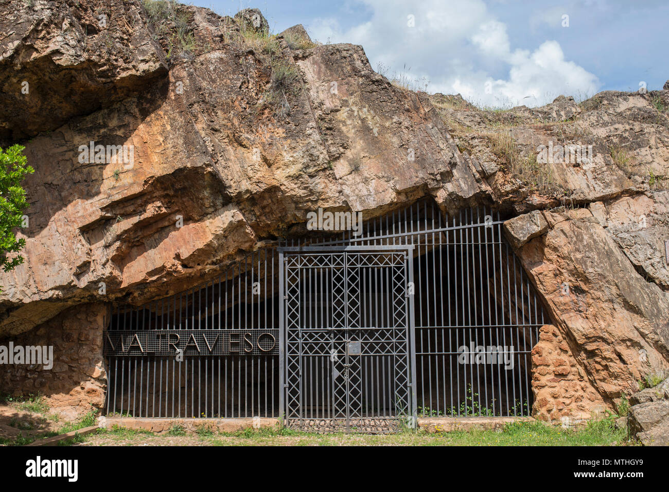 Maltravieso Cave entrance at Caceres City. Famous location with ...