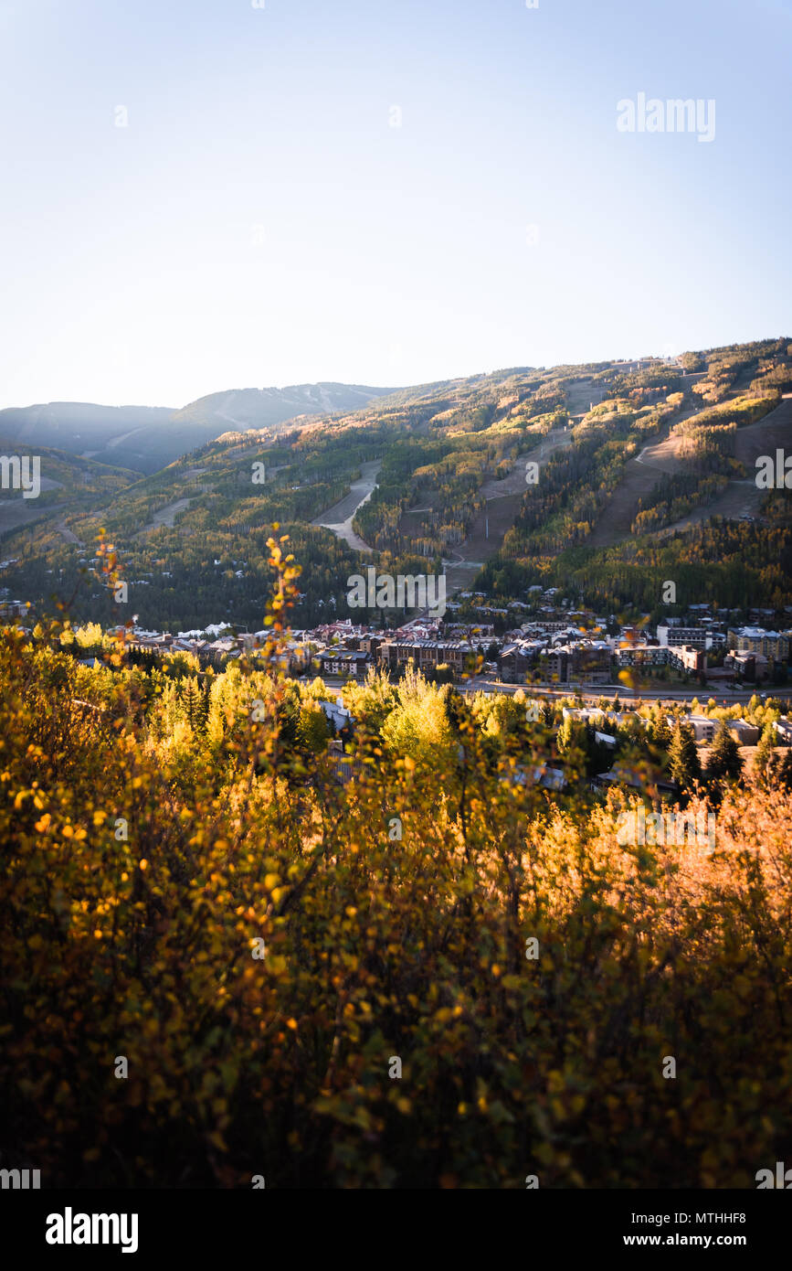 Sunrise over Vail Valley, Colorado during early Autumn Stock Photo - Alamy
