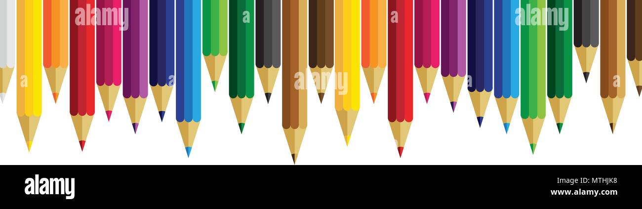 Set of colored pencils on white background Stock Vector Image & Art - Alamy