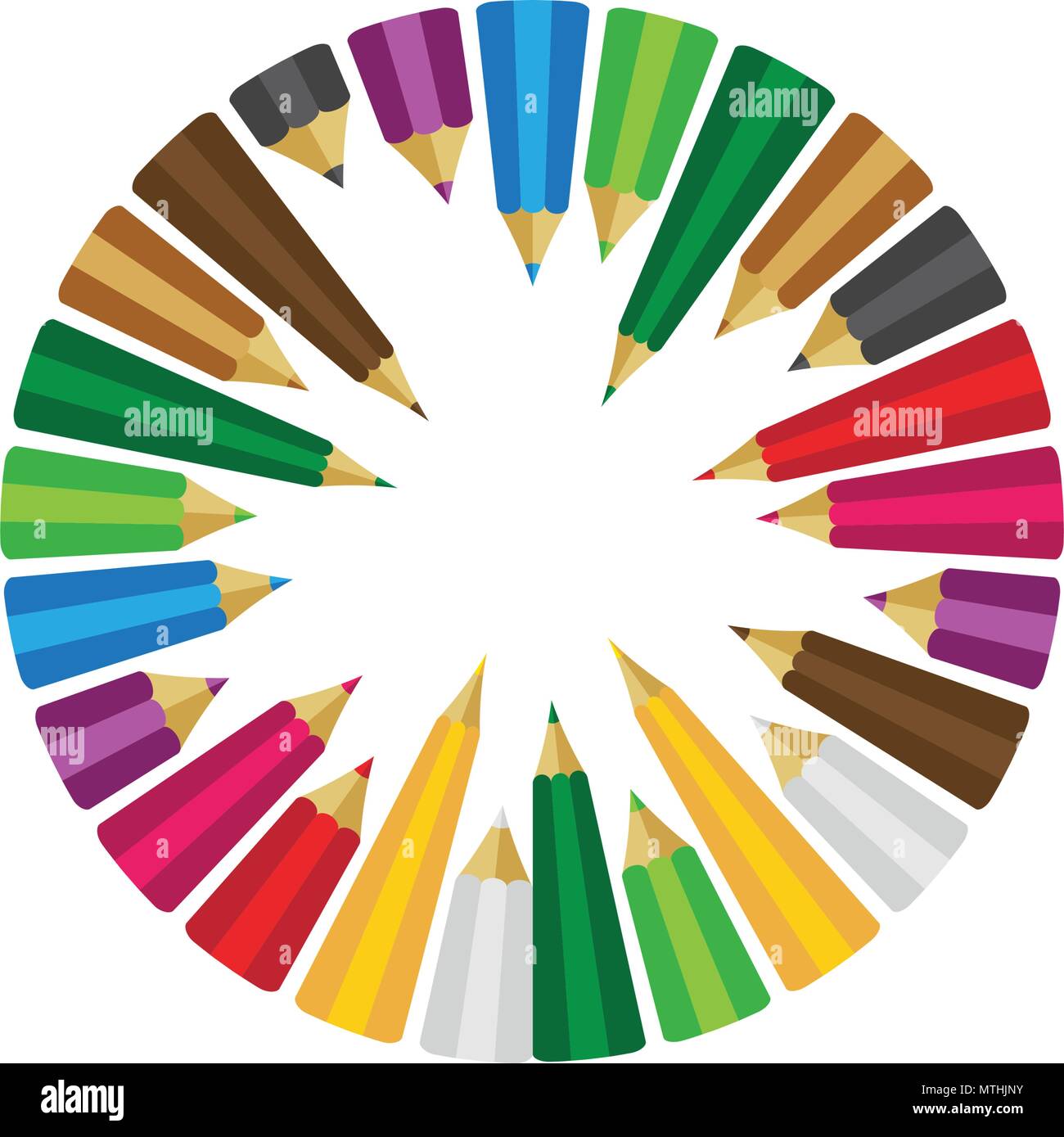 Set of colored pencils on white background Stock Vector Image & Art - Alamy