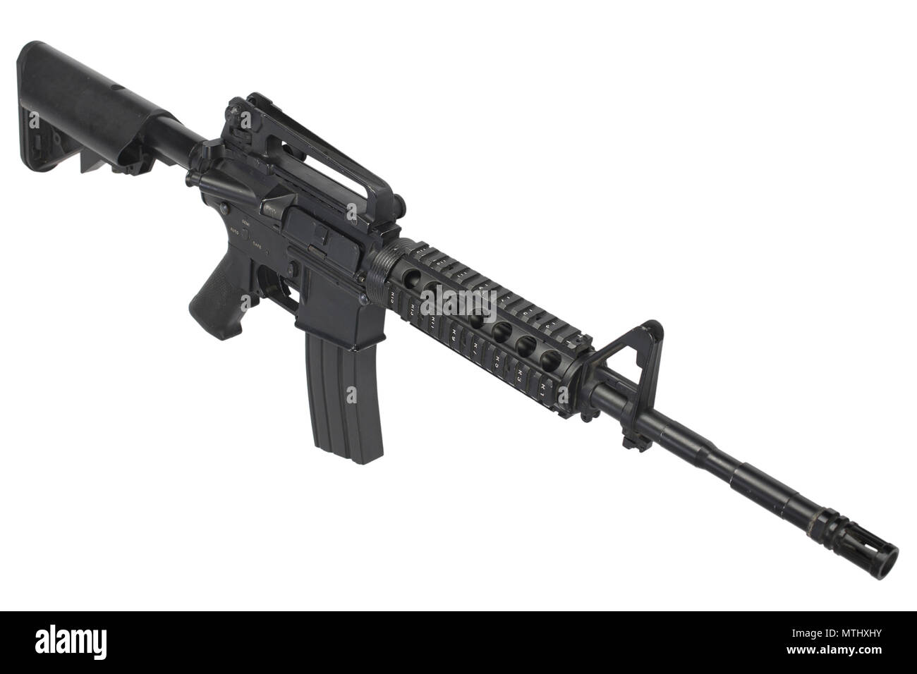 M4 carbine isolated on a white background Stock Photo - Alamy
