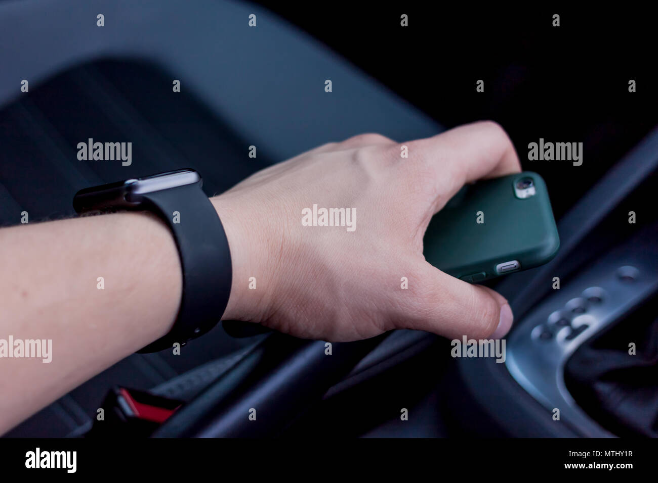 male hand in car Stock Photo - Alamy