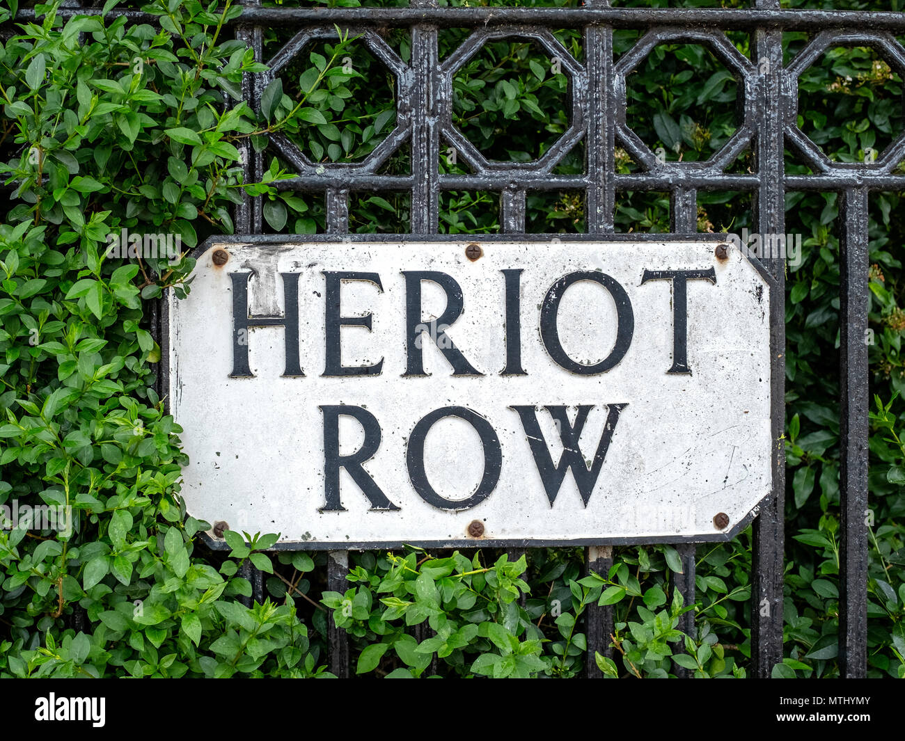 Heriot Row street sign, New Town, Edinburgh, Scotland, United Kingdom ...
