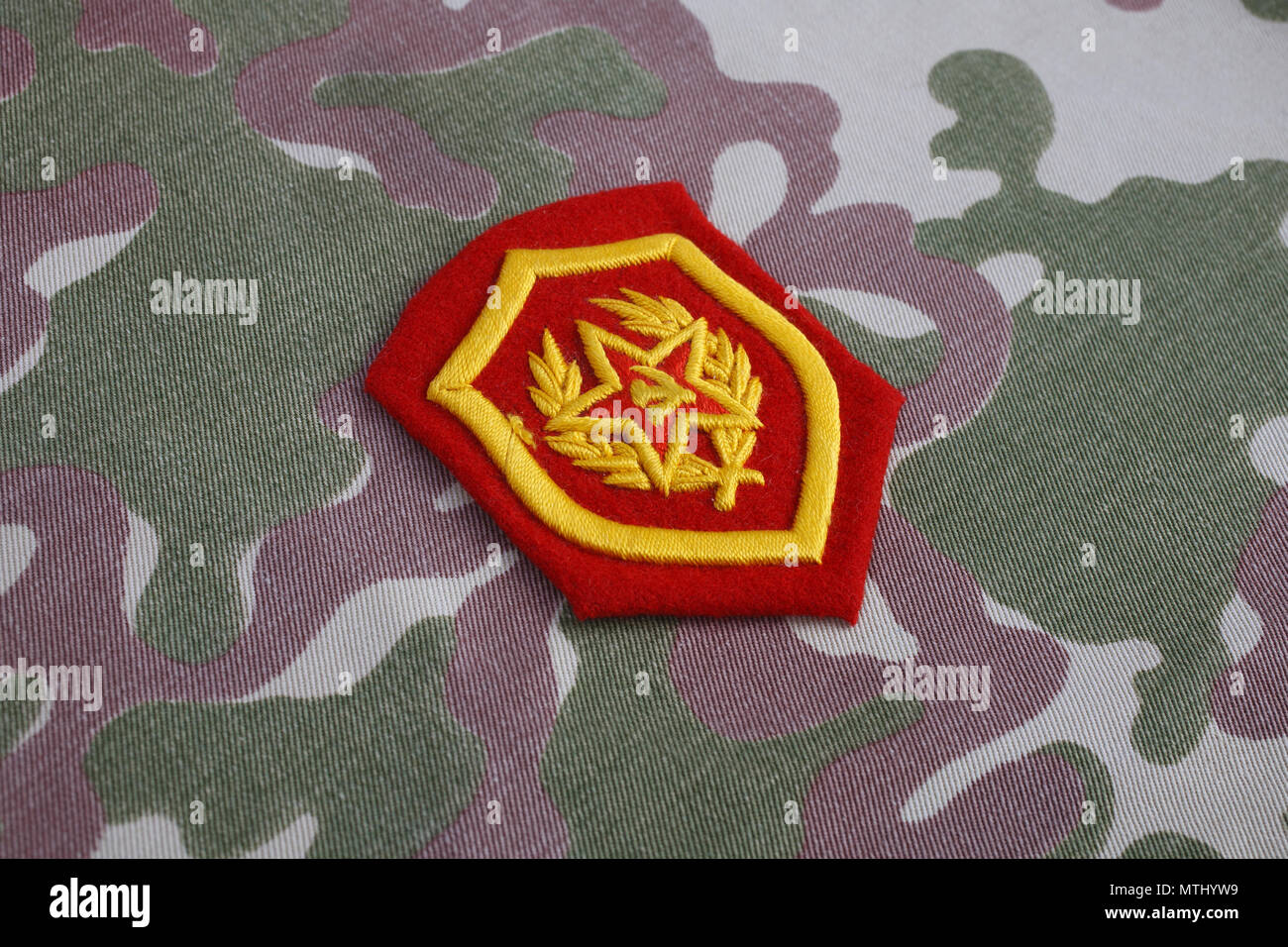 Soviet Army Mechanized infantry shoulder patch on camouflage uniform ...