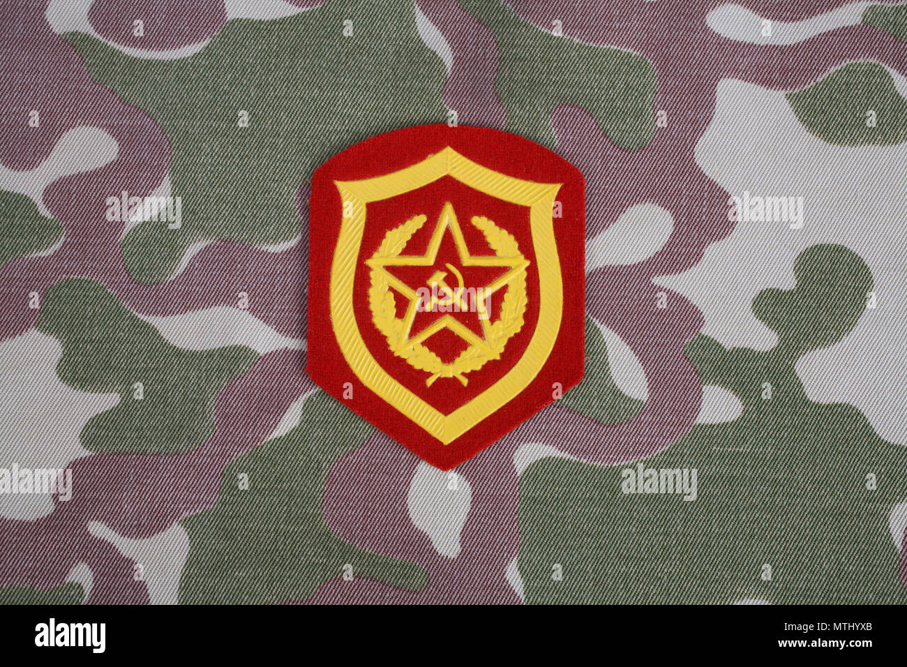 Soviet Army Mechanized infantry shoulder patch on camouflage uniform ...