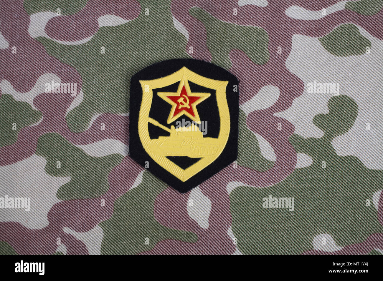 Soviet Army Tank Corps shoulder patch on camouflage uniform Stock Photo ...