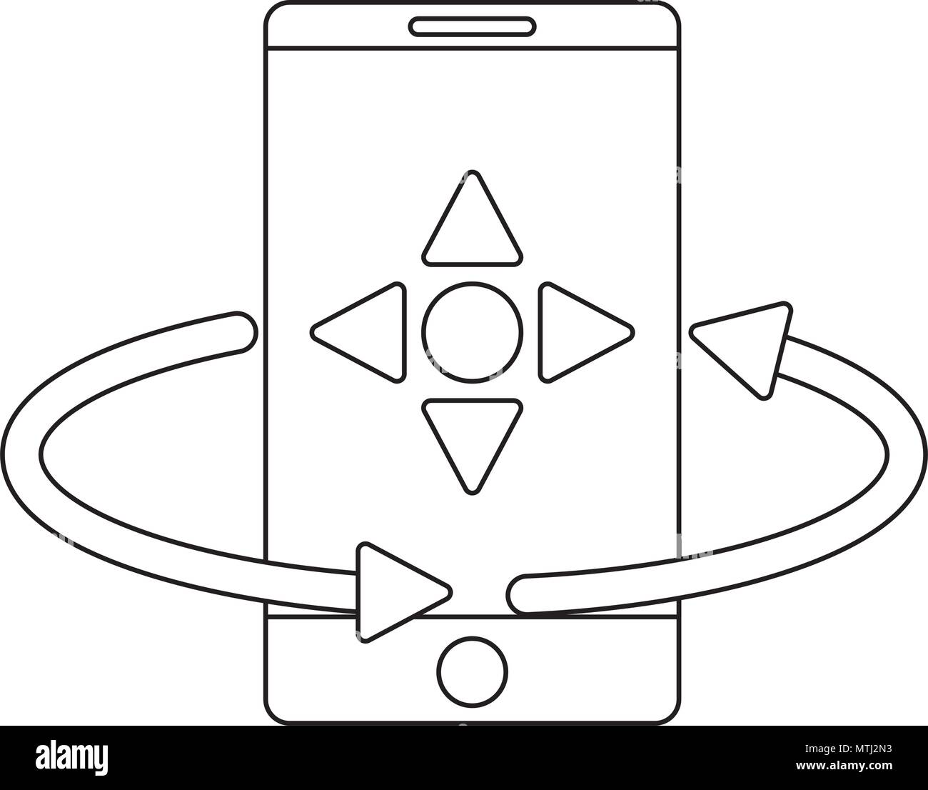 smartphone with remote control symbol over white background, vector ...
