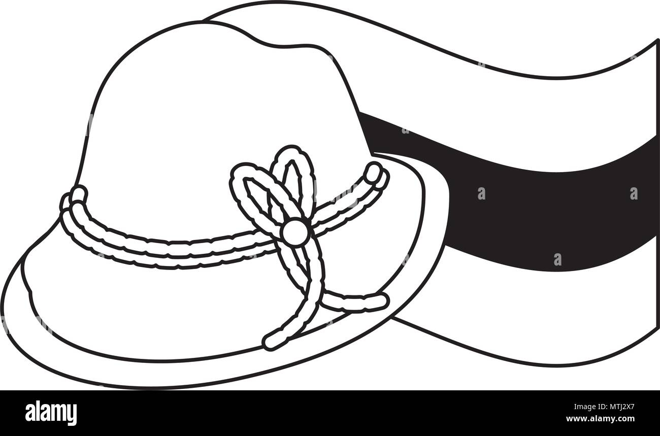 germany flag and alpine hat over white background, vector illustration ...