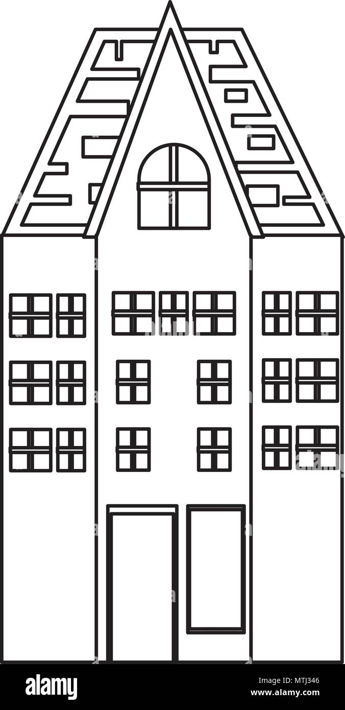 Old Traditional German Building icon over white background, vector ...