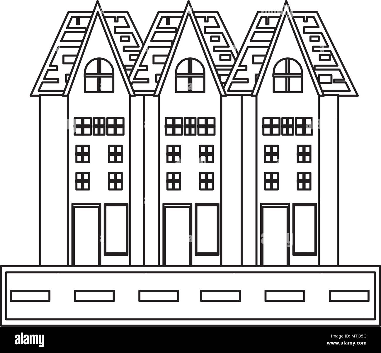 Old Traditional German Building icon over white background, vector ...