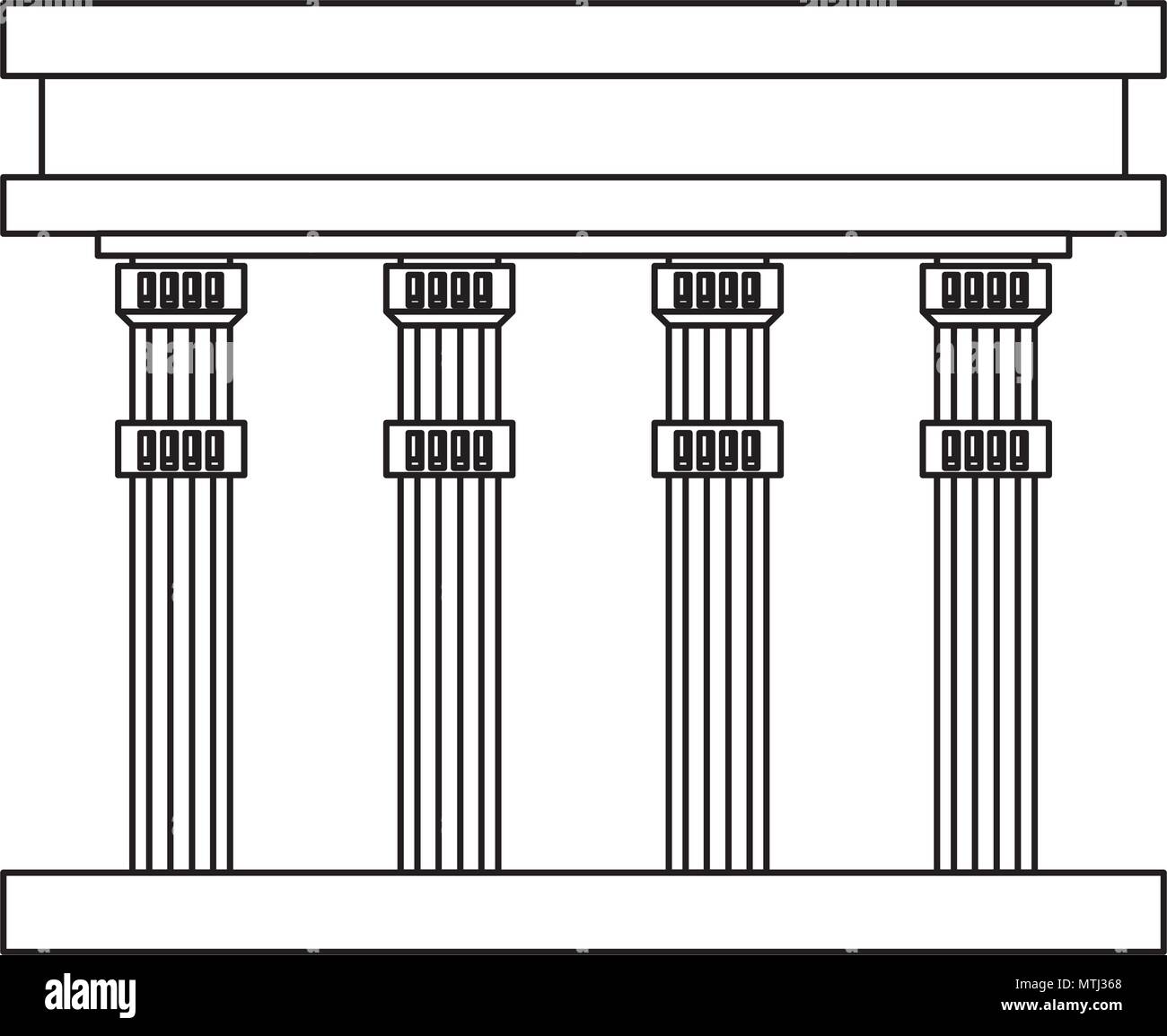 building with pillars over white background, vector illustration Stock ...