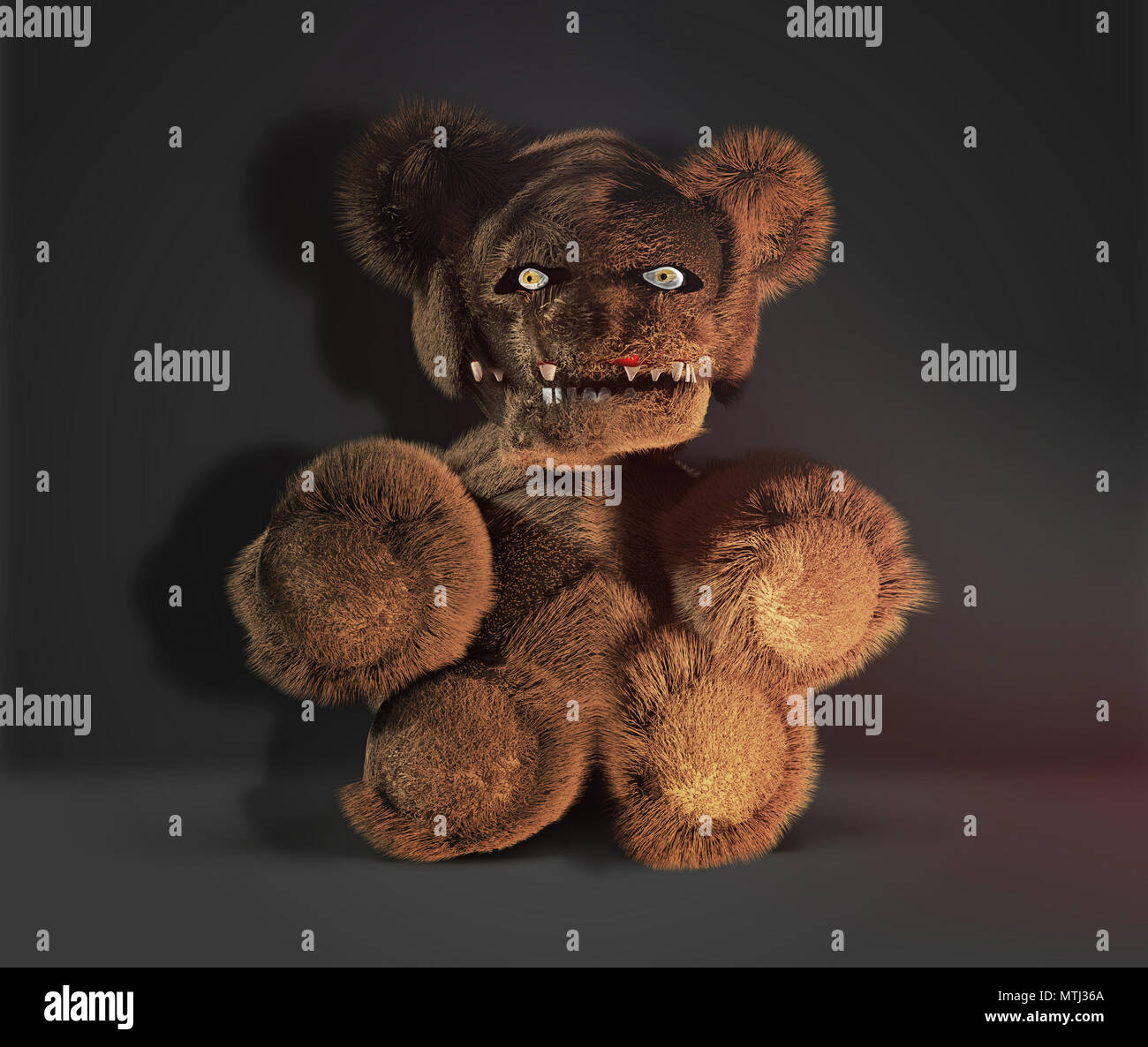 monster demon horror evil teddy bear 3d rendering Stock Photo - Alamy