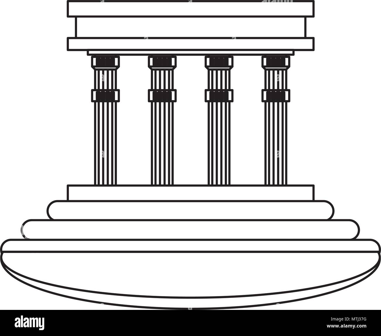 building with pillars over white background, vector illustration Stock ...