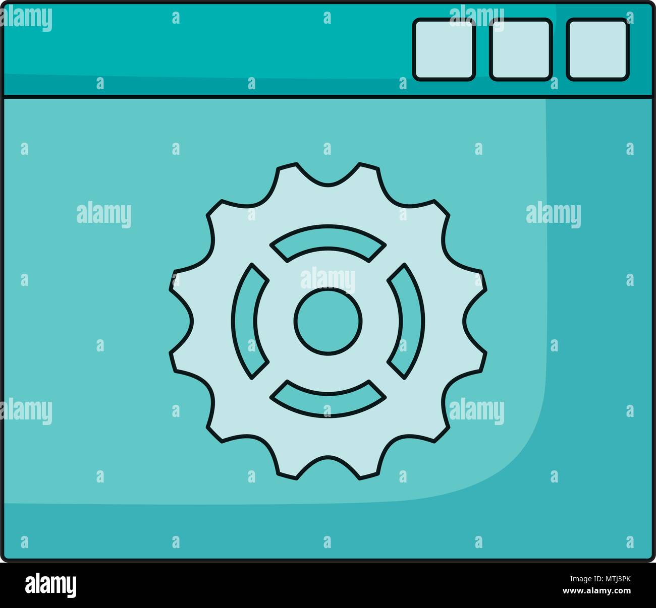 web interface with gear wheel icon over white background, vector ...