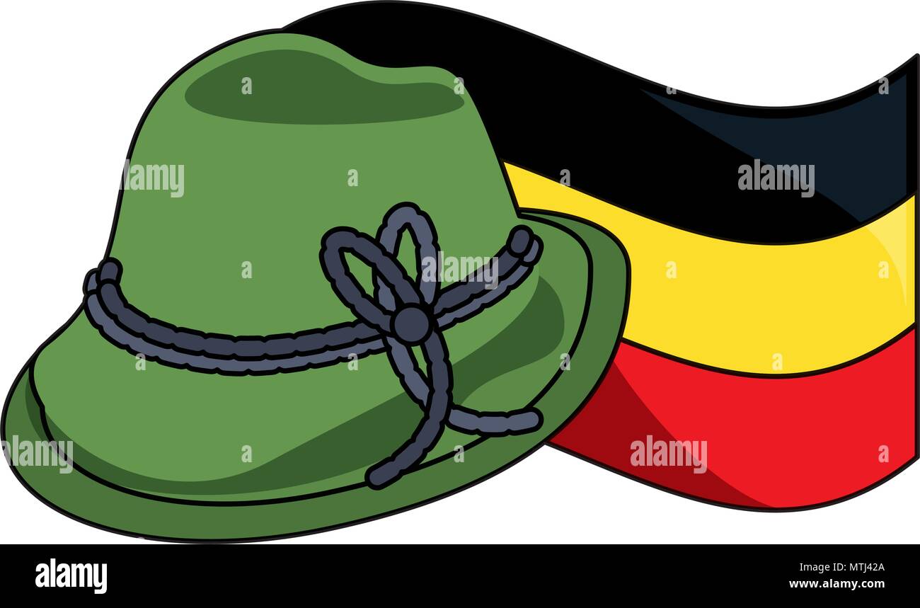germany flag and alpine hat over white background, vector illustration ...
