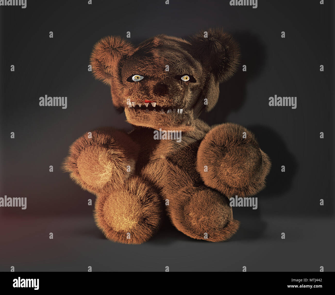monster demon horror evil teddy bear 3d rendering Stock Photo - Alamy