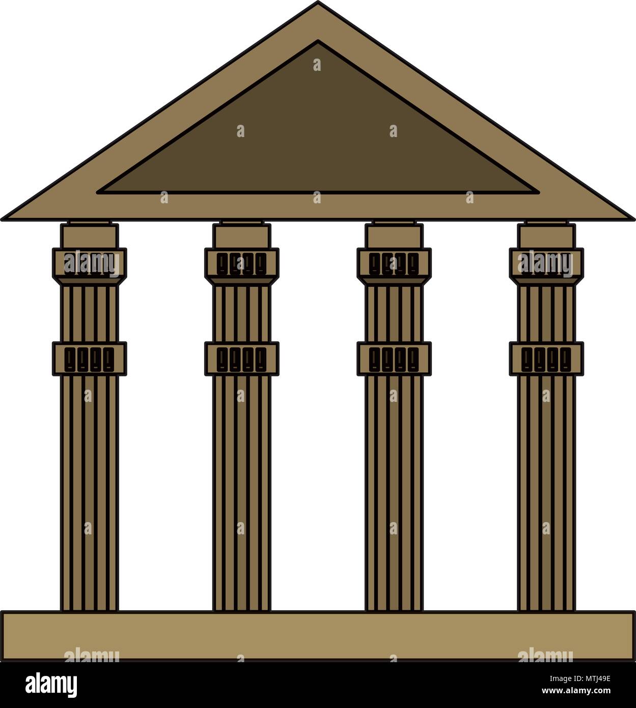 ancient greek building over white background, vector illustration Stock ...