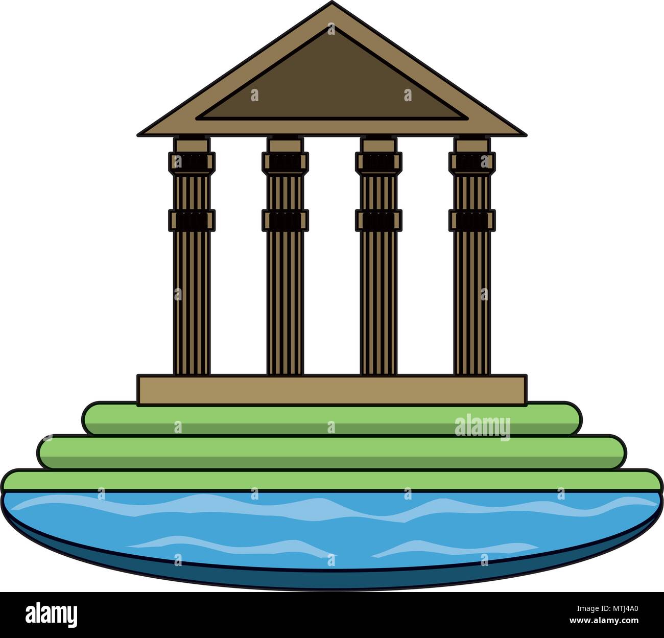 ancient greek building over white background, vector illustration Stock ...