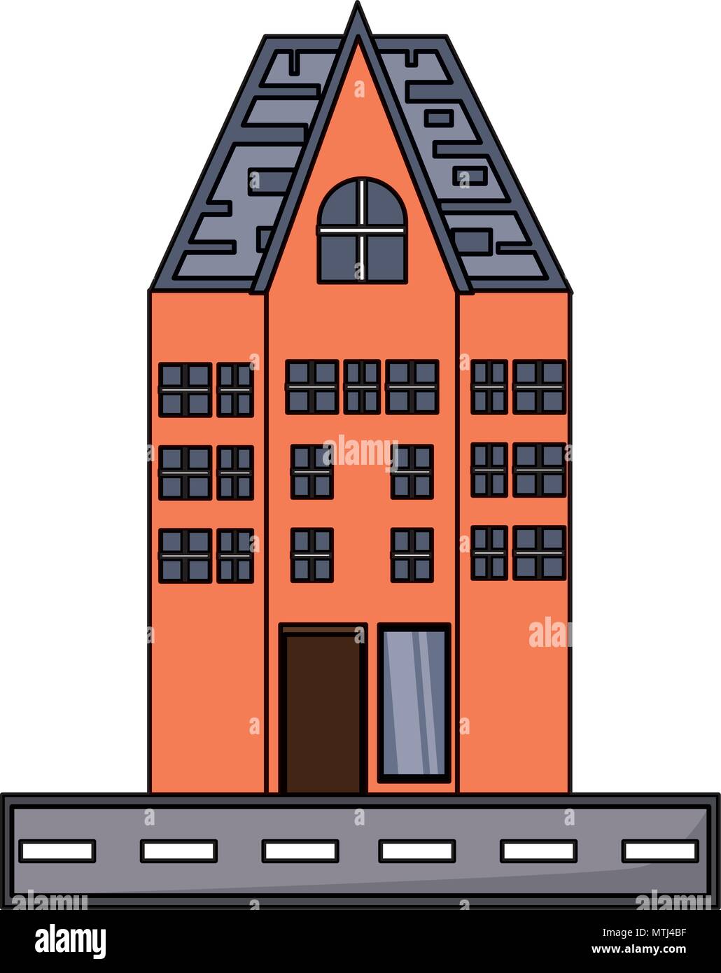 Old Traditional German Building icon over white background, colorful ...