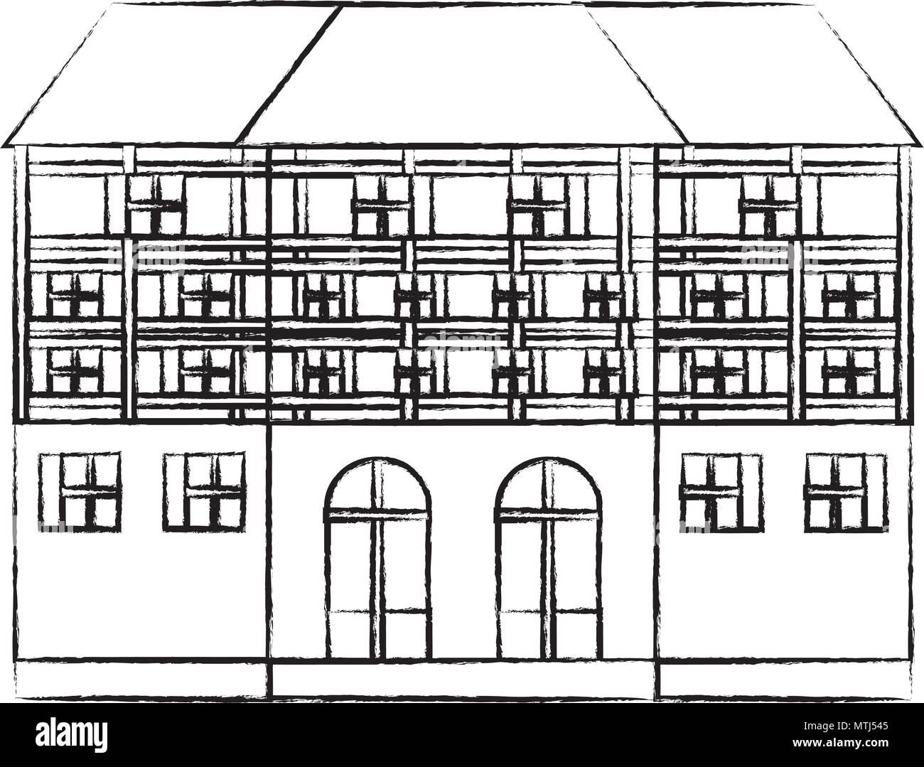 Old Traditional German Building icon over white background, vector ...