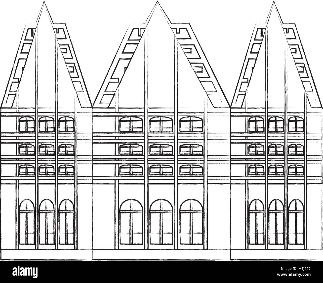 Old Traditional German Building icon over white background, vector ...