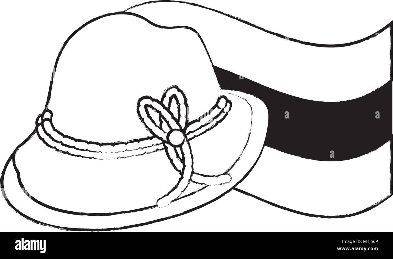 germany flag and alpine hat over white background, vector illustration ...
