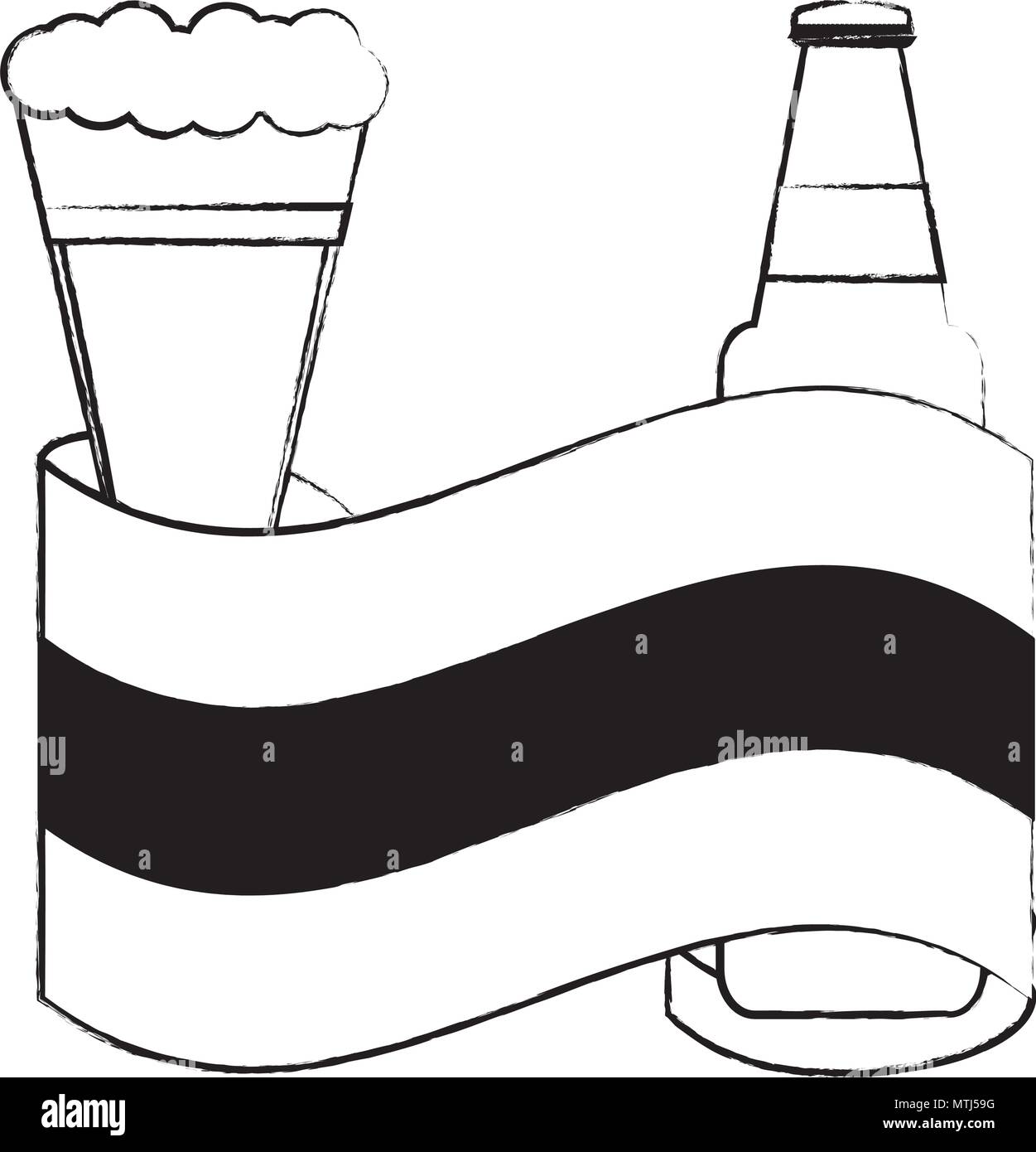 germany flag with german beers over white background, vector ...