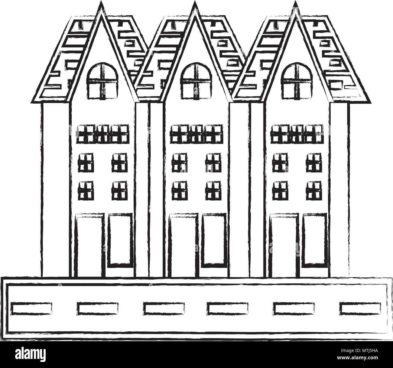 Old Traditional German Building icon over white background, vector ...