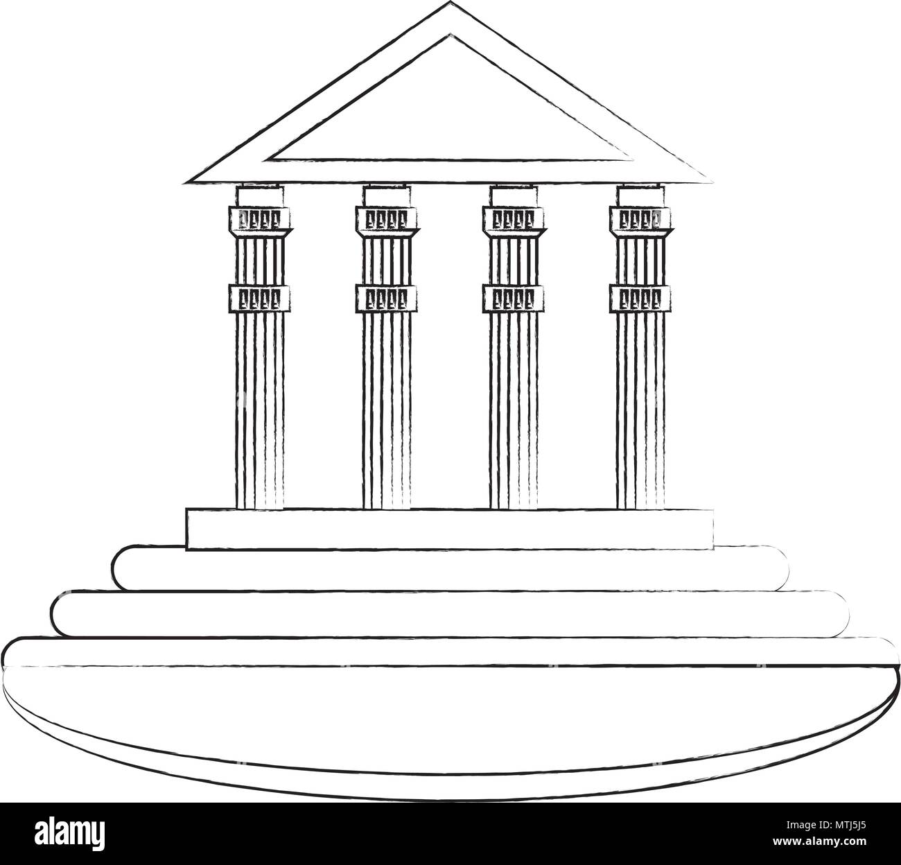 ancient greek building over white background, vector illustration Stock ...