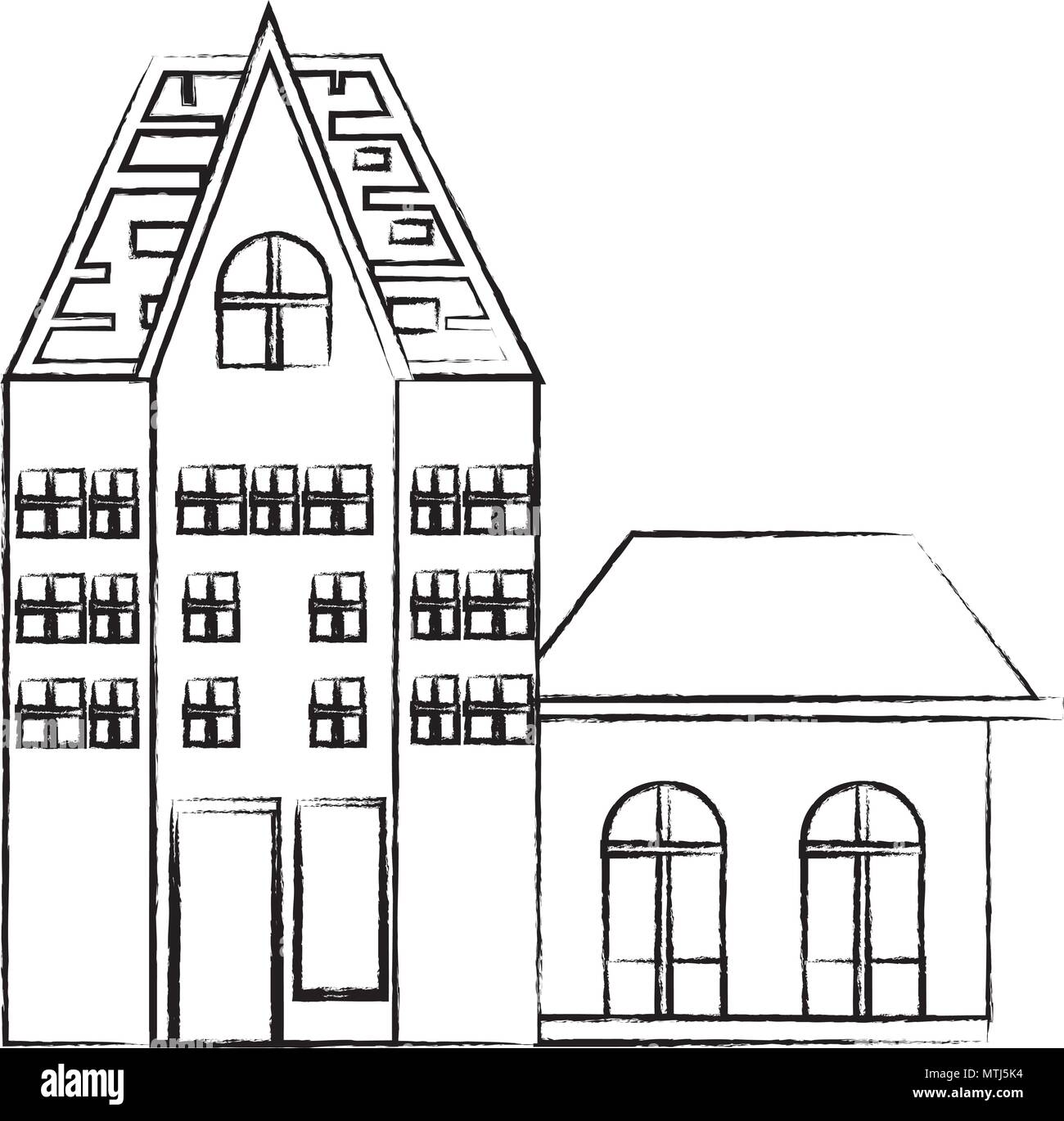 Old Traditional German Building icon over white background, vector ...