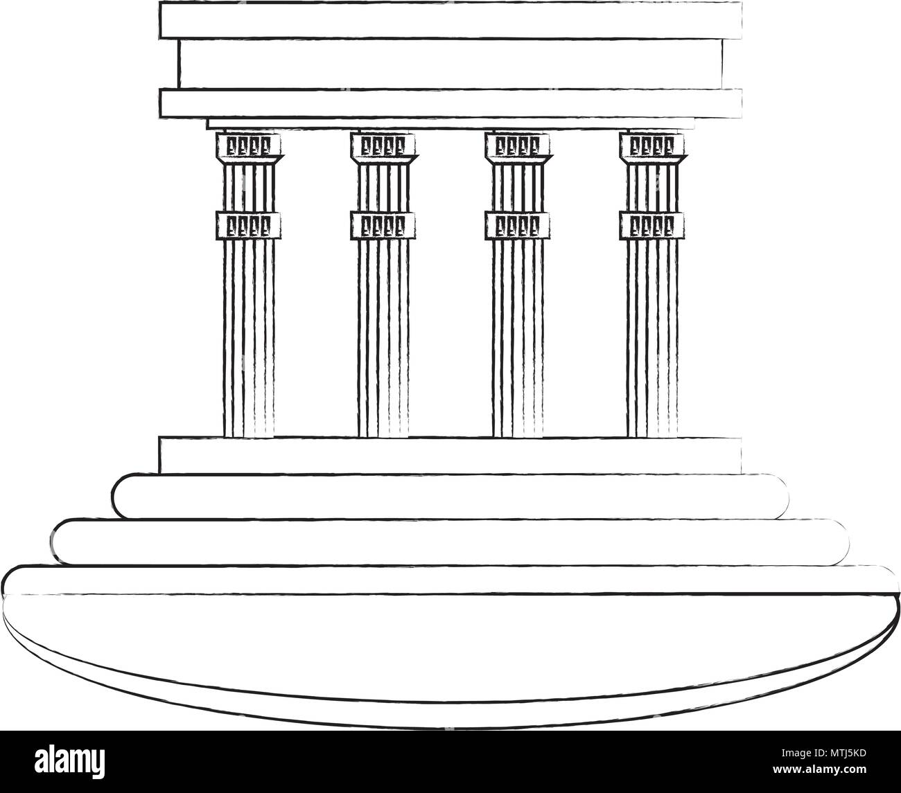building with pillars over white background, vector illustration Stock ...
