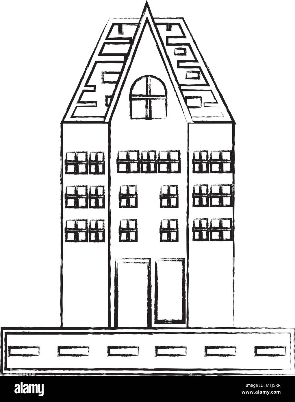 Old Traditional German Building icon over white background, vector ...