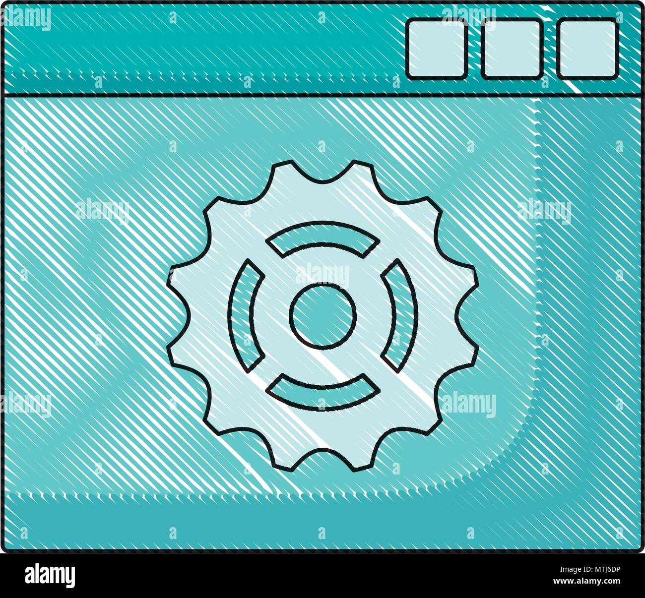 web interface with gear wheel icon over white background, vector ...