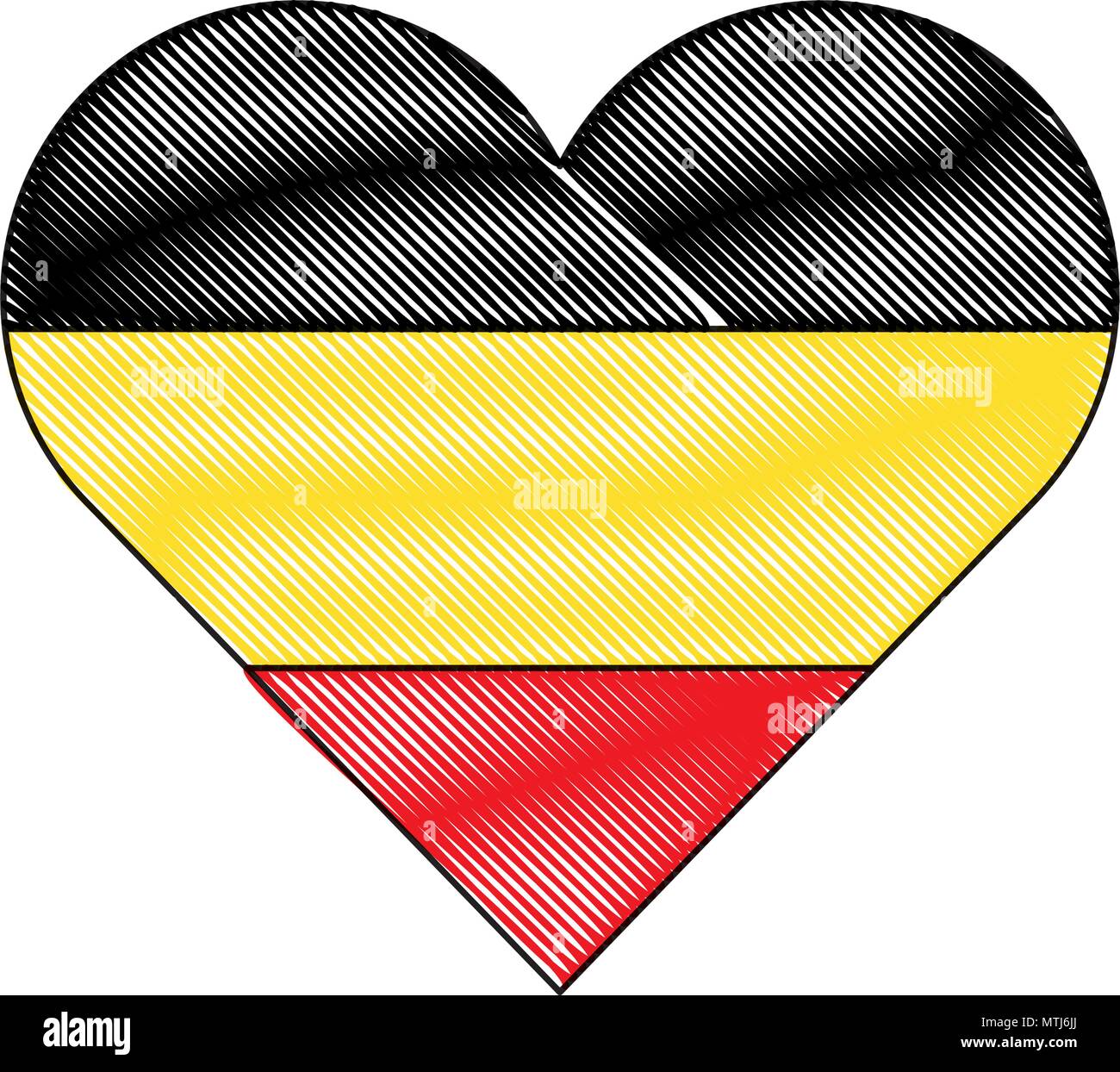 german flag in heart shape over white background, vector illustration ...