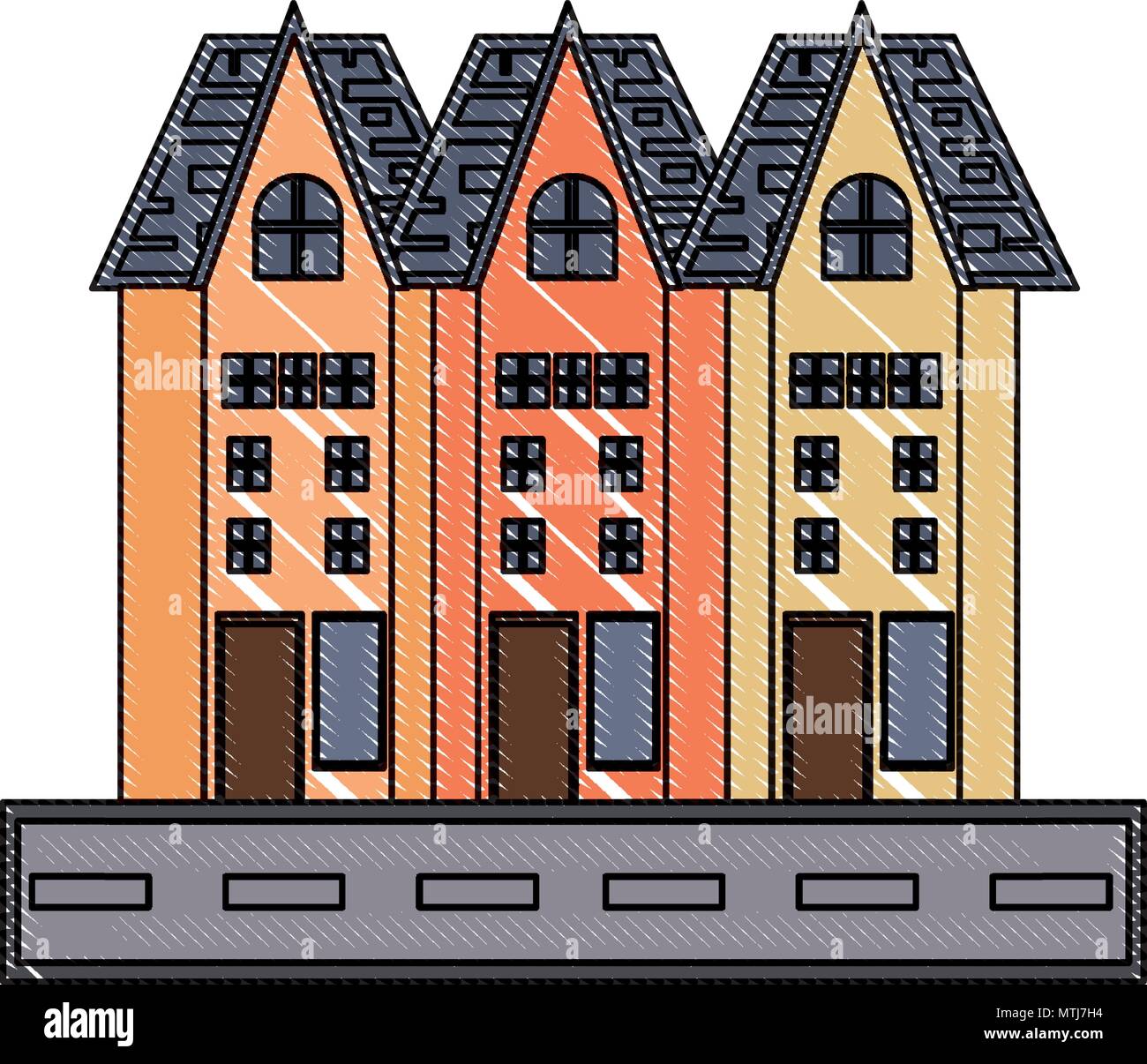 Old Traditional German Building icon over white background, colorful ...