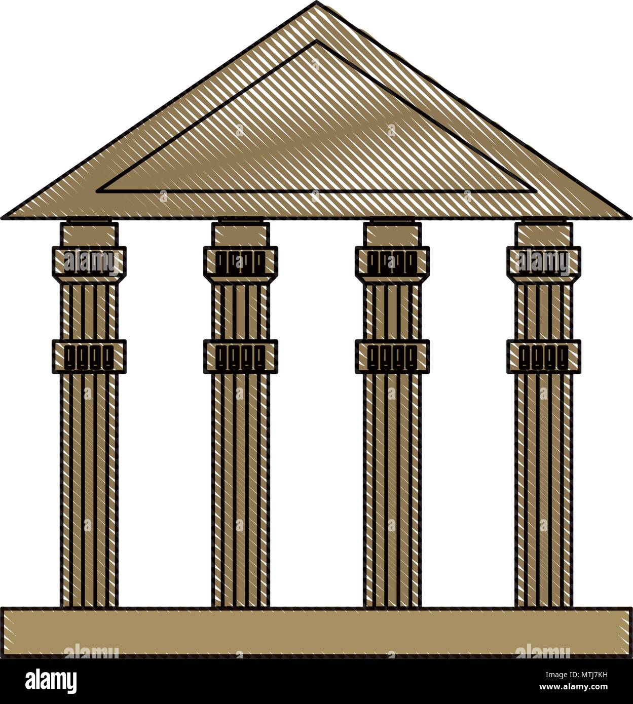 ancient greek building over white background, vector illustration Stock ...